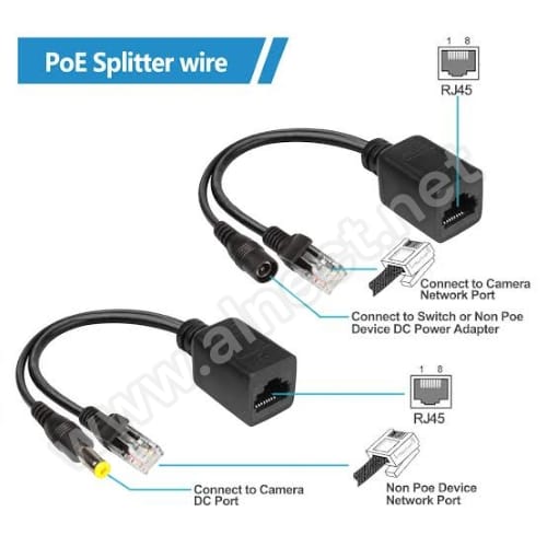 Jual POE SPLITTER & INJECTOR CABLE - KABEL POE RJ45 SET FOR CCTV IP ...
